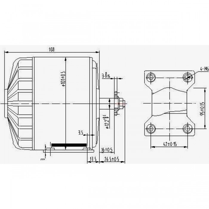 MY1016 24V 350W 2750RPM Electric Scooter Bike High Speed DC Motor