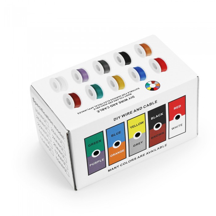 [50Meter+-] AWG 30/26/24/22/20 Multicore 5 Color Electrical Jumper ...