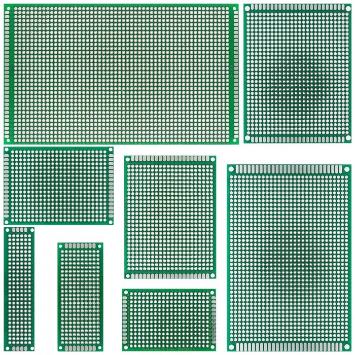 Double Sided Side Solder Soldering Pcb Prototype Donut Board Green Breadboard 2x8cm 3x7cm 5x7cm 