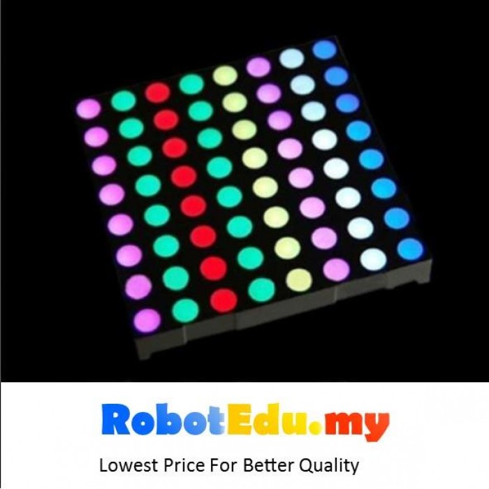 RGB LED Dot Matrix 8 x 8 Tri Color F5.0 Common Anode