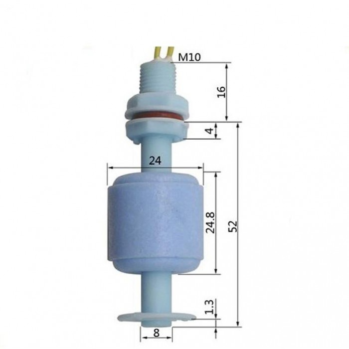 PP Float Switch M10 52mm Water Level Electric Detector Liquid Sensor ...