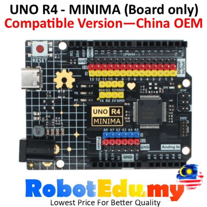 [ready Stock] Uno R4 Minima Rev4 Wifi Esp32 S3 Arm Cortex M4