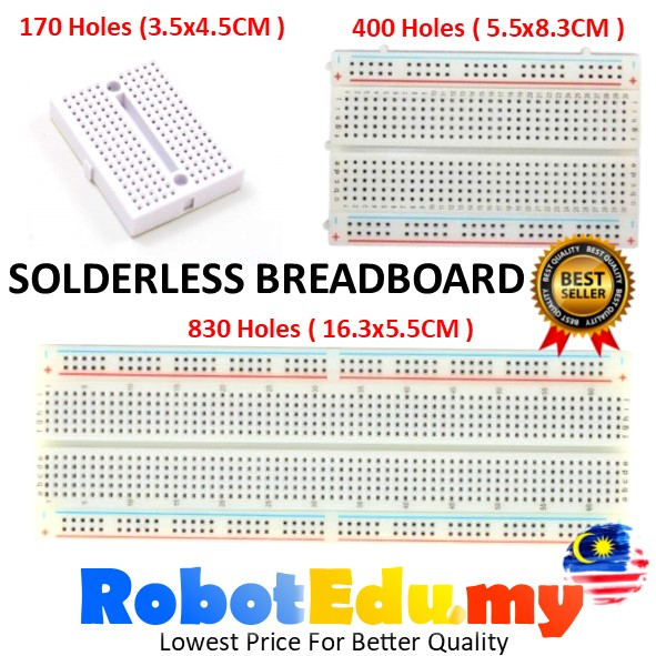MB102 Solderless Mini Medium Large Breadboard 170 400 830 Holes Dupont Jumper Wire EE Components ...