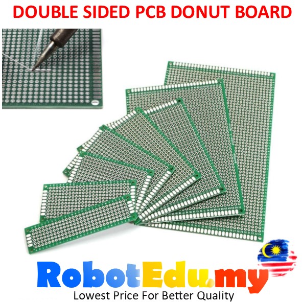 Double Sided Side Solder Soldering PCB Prototype Donut Board Green ...