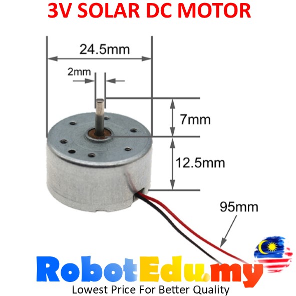 DC 3V (Rated) 1500RPM Mini 300 Solar Panel Sunlight Power Motor 1.5V 5V ...