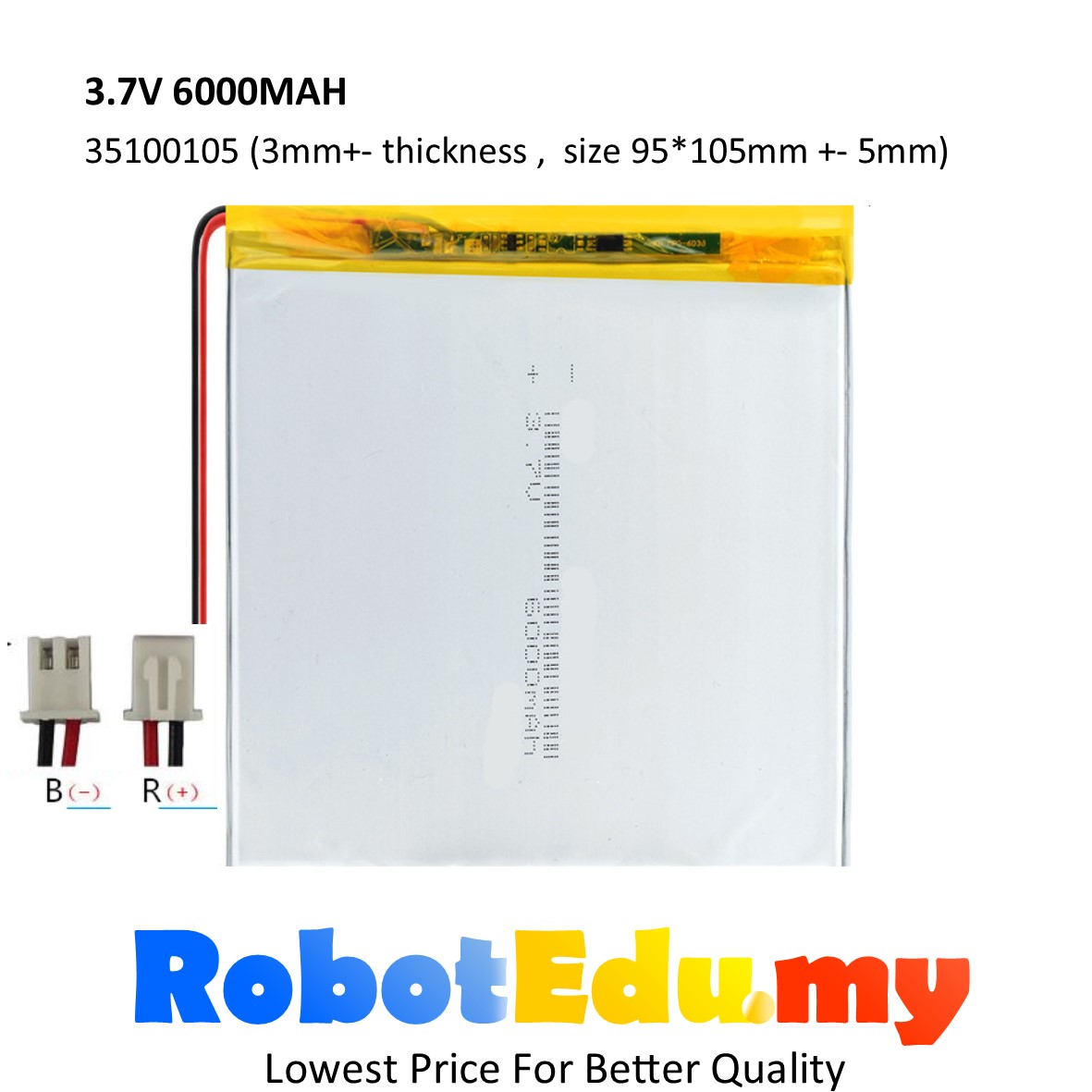 3.7V 6000mAh 0.5c 35100105 30100100 Rechargeable LiPo Li-Po Battery ...