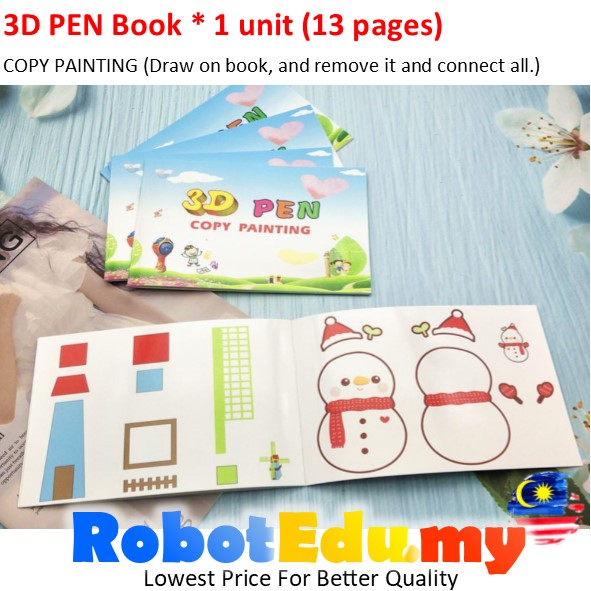 3D Printing Pen V2 / V3 Copy Paste Painting Drawing Arts Book 13pages ...